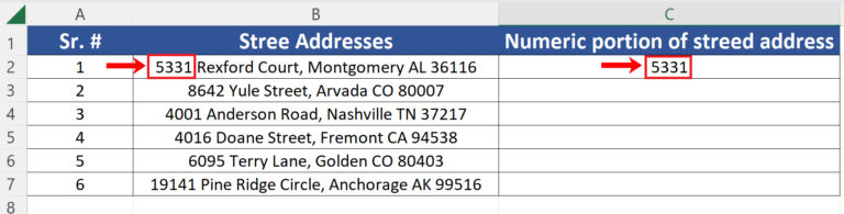 How To Extract The Numeric Portion Of A Street Address In Excel Spreadcheaters