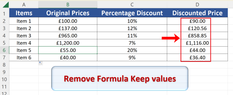 How To Remove Formulas And Keep Values In Excel | Spreadcheaters