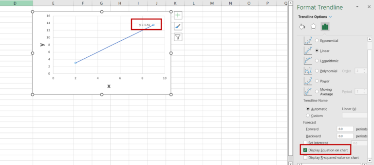 How To Add An Equation In An Excel Graph | SpreadCheaters