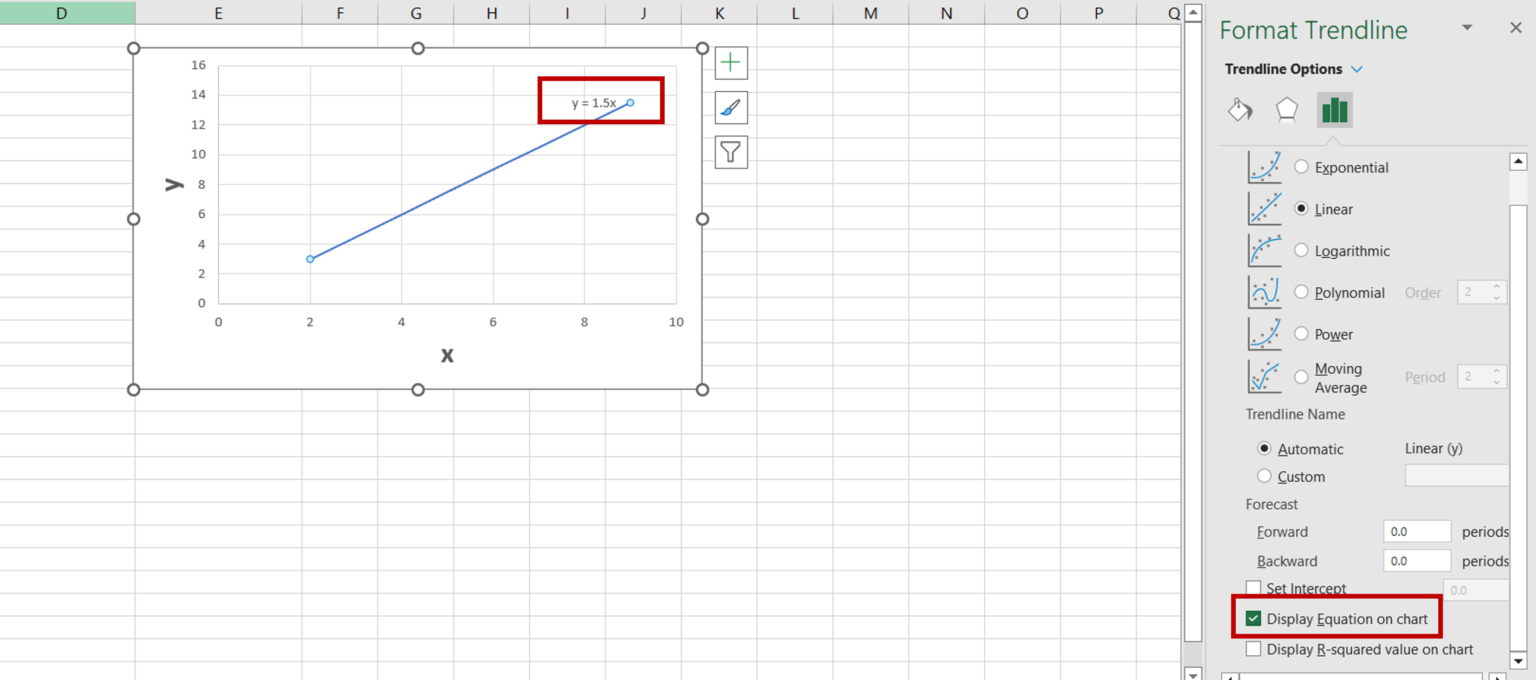 How To Display An Equation On A Chart In Excel | SpreadCheaters