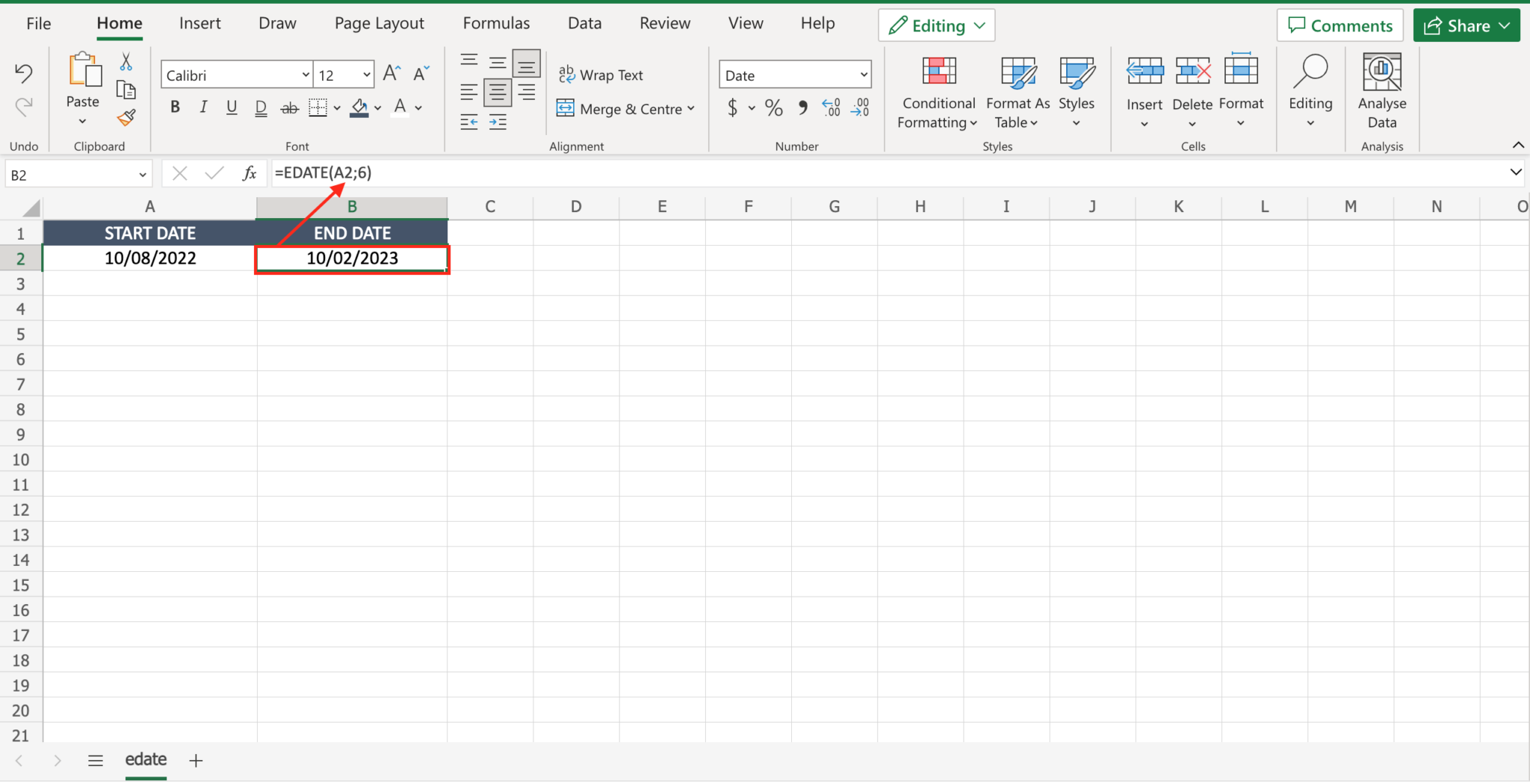 How To Add 6 Months To A Date In Excel SpreadCheaters