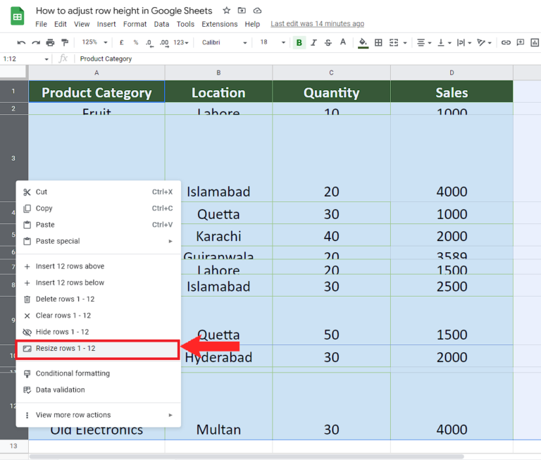 How To Adjust Row Height In Google Sheets | SpreadCheaters