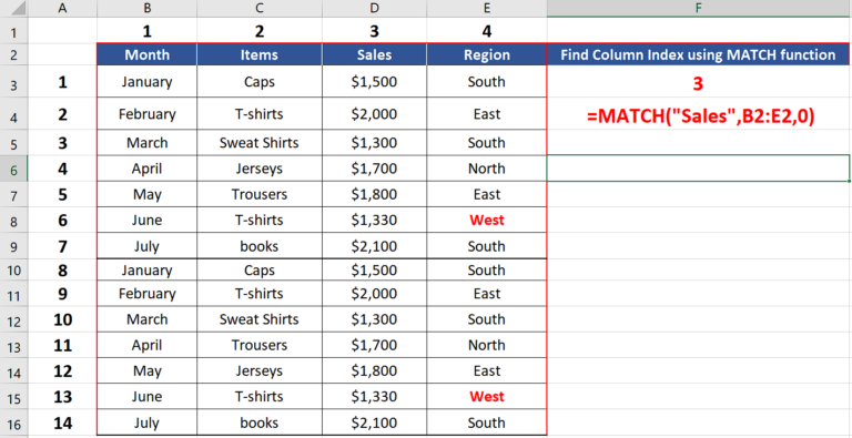 How To Find The Column Index Number In Excel | SpreadCheaters How To Find The Column Index Number In Excel | SpreadCheaters