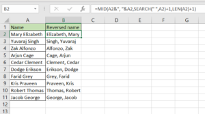 How to switch last name and first name in Excel - SpreadCheaters