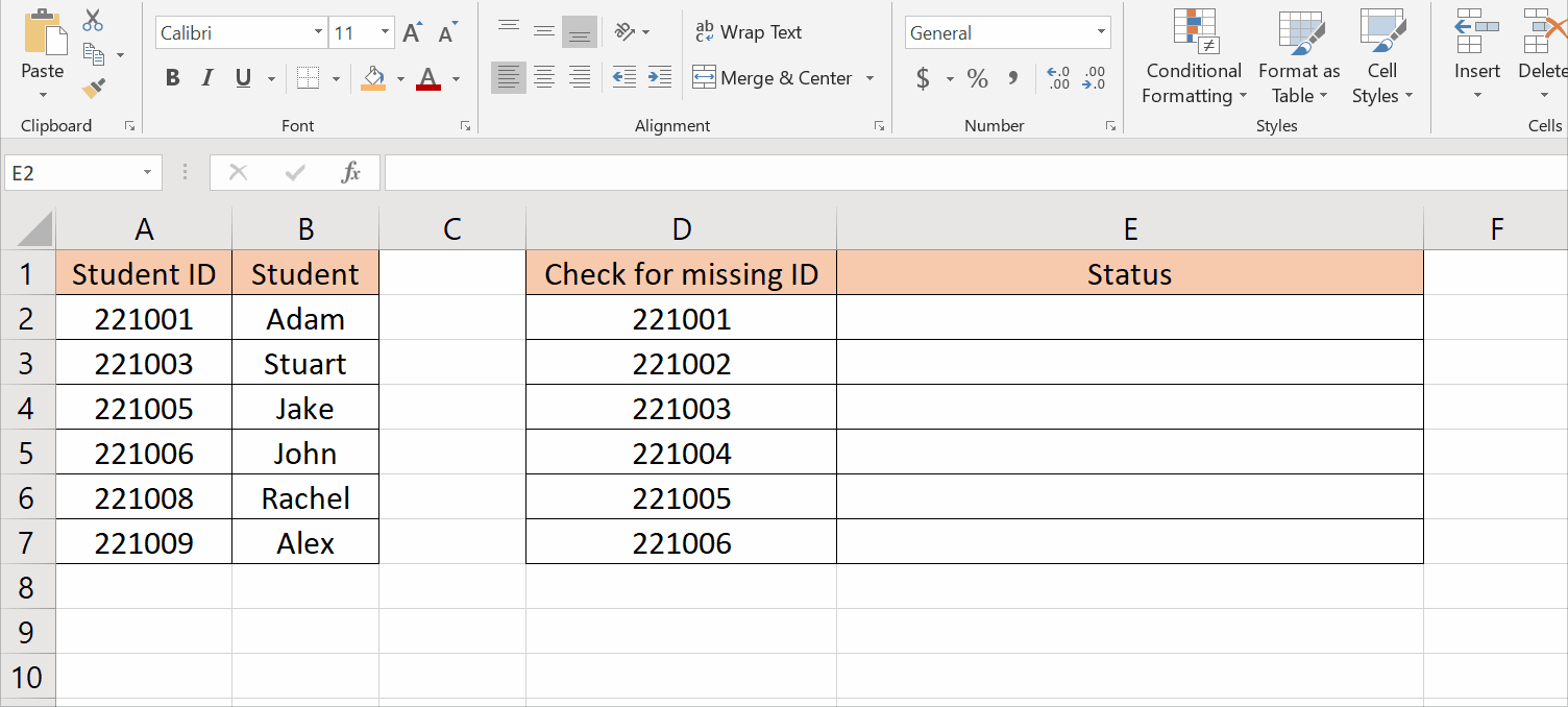 How To Find Missing Values In Excel. | SpreadCheaters