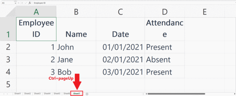 How To Use Shortcut Methods To Switch Tabs In Microsoft Excel ...