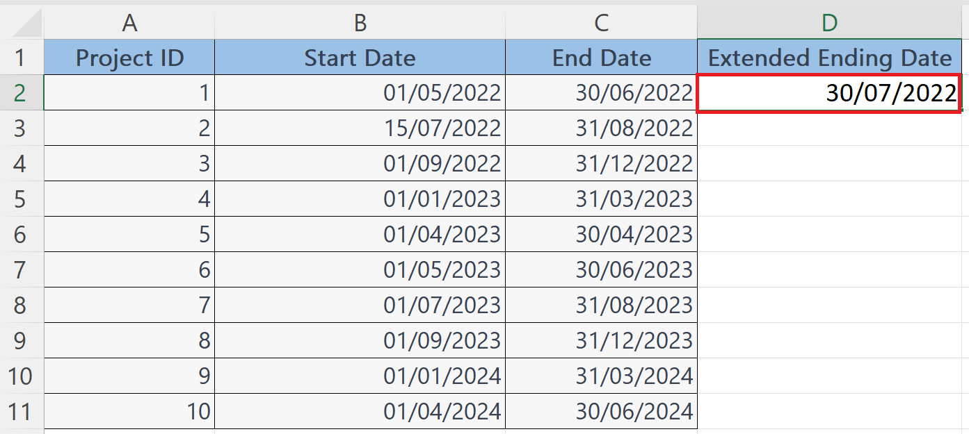 How To Add 30 Days To A Date In Microsoft Excel | SpreadCheaters