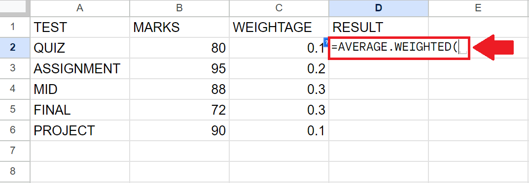 How To Do A Weighted Average In Google Sheets | SpreadCheaters
