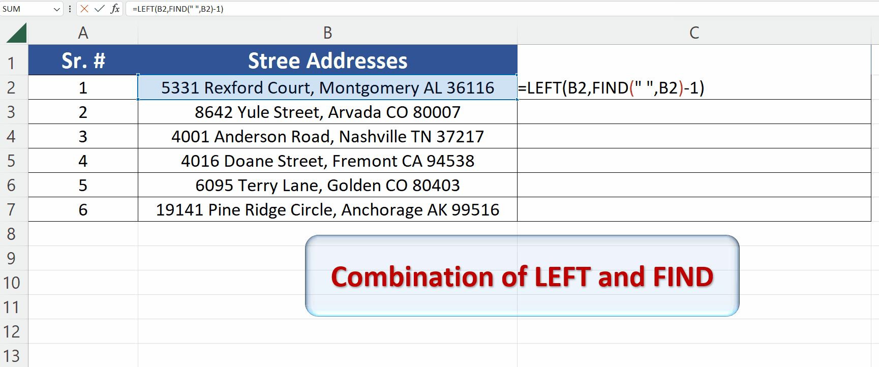 How To Extract The Numeric Portion Of A Street Address In Excel ...