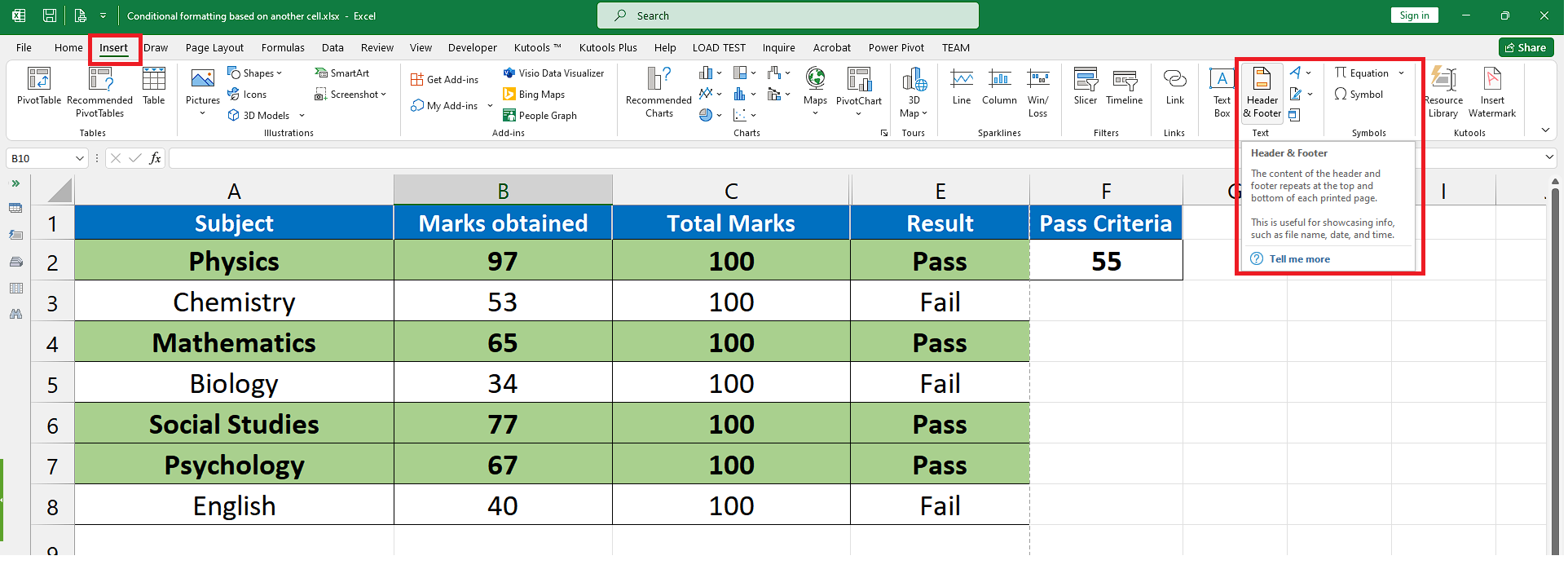 How To Add The Filename To The Footer In Excel. | SpreadCheaters