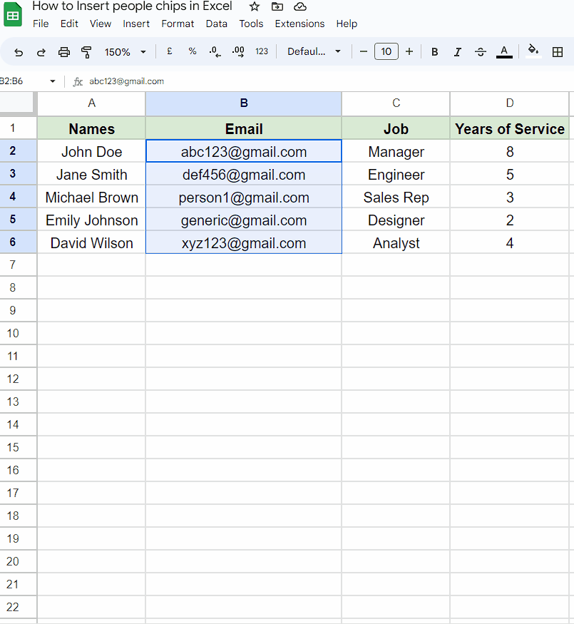 How To Insert People Chips In Google Sheets | SpreadCheaters