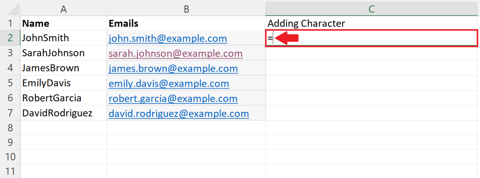 How To Add A Character In A Text String In Microsoft Excel | SpreadCheaters