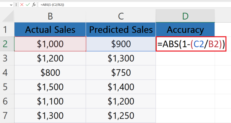 How To Calculate Accuracy In Microsoft Excel | SpreadCheaters