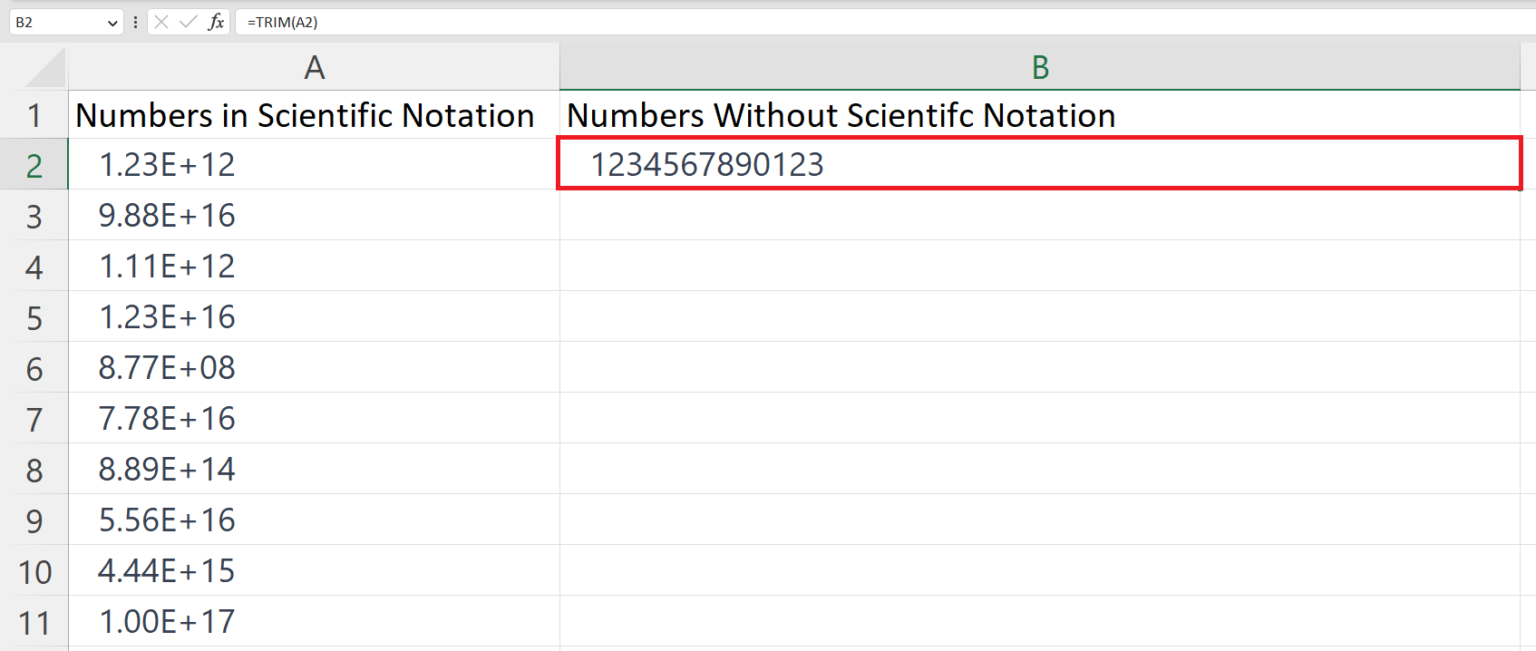 How To Turn Off The Scientific Notation In Microsoft Excel | SpreadCheaters