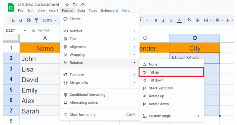 How To Rotate Text In Google Sheets | SpreadCheaters
