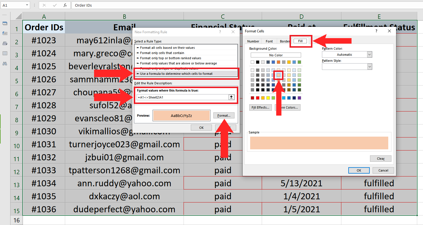 How To Compare Data From Two Worksheets In Excel | SpreadCheaters