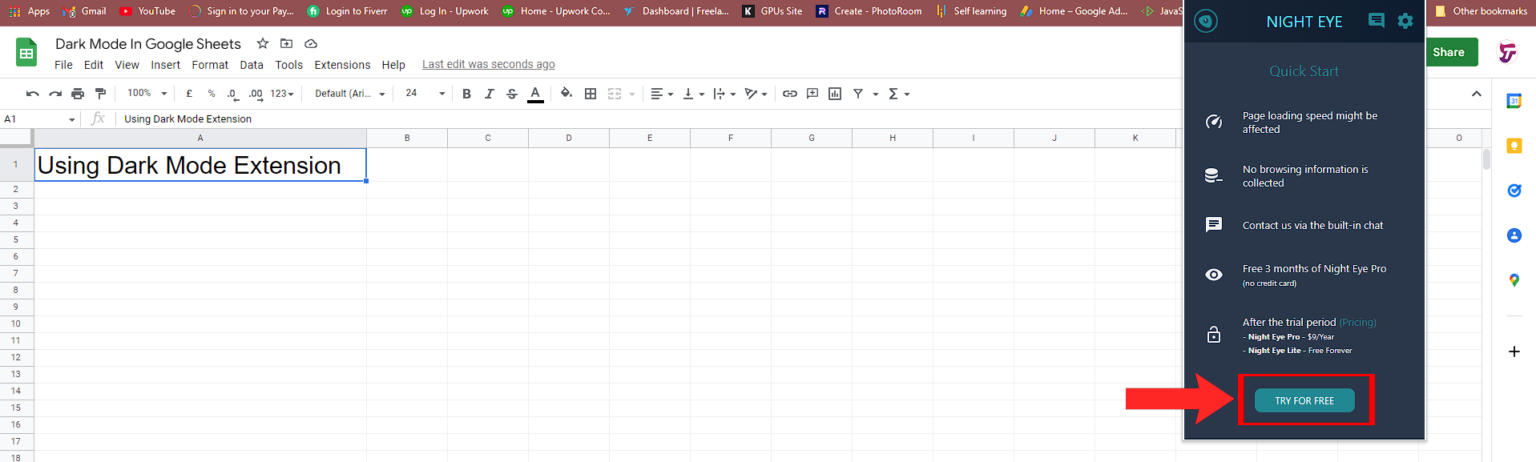 How To Enable Dark Mode In Google Sheets On Desktop | SpreadCheaters