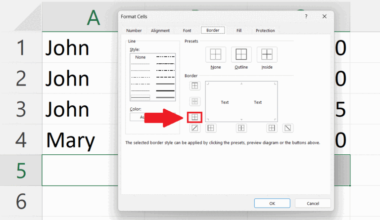 How To Put A Horizontal Line In Microsoft Excel Spreadsheet | SpreadCheaters