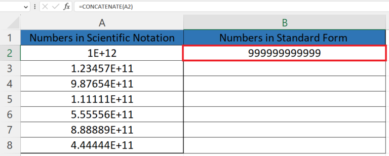 How To Change The Scientific Notation To Standard Form In Microsoft ...