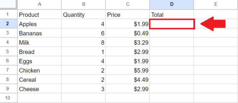 How To Do A Multiplication Formula In Google Sheets | SpreadCheaters