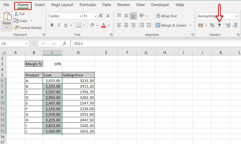 How To Add Commas To Numbers In Excel | SpreadCheaters