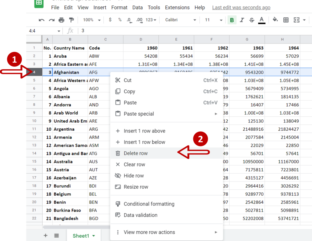 How To Delete A Row In Google Sheets | SpreadCheaters
