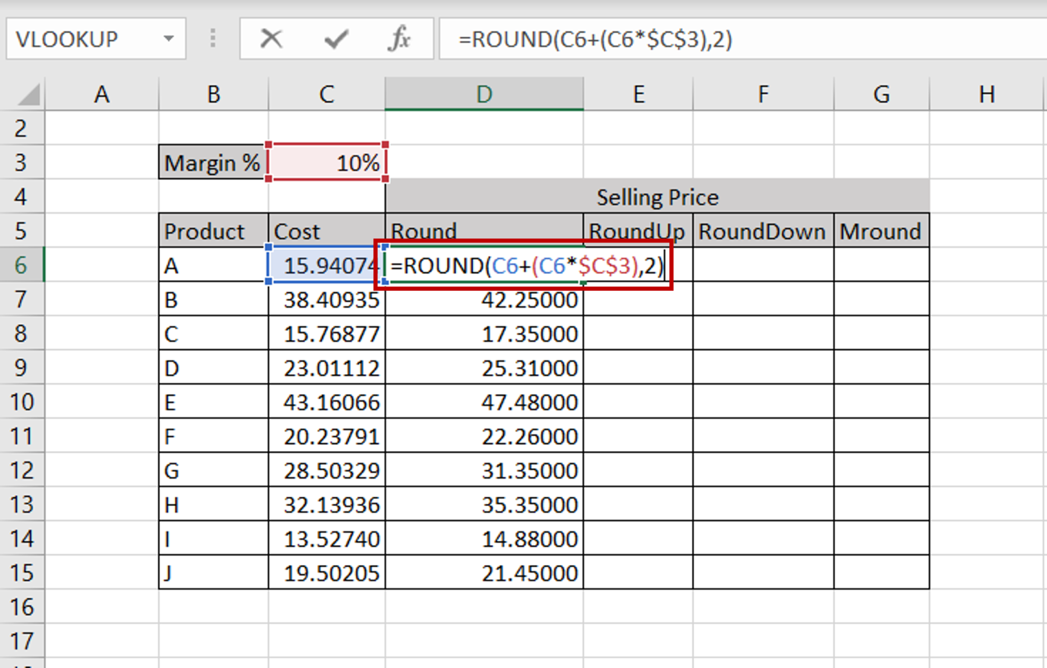 How To Round A Formula Result In Excel | SpreadCheaters
