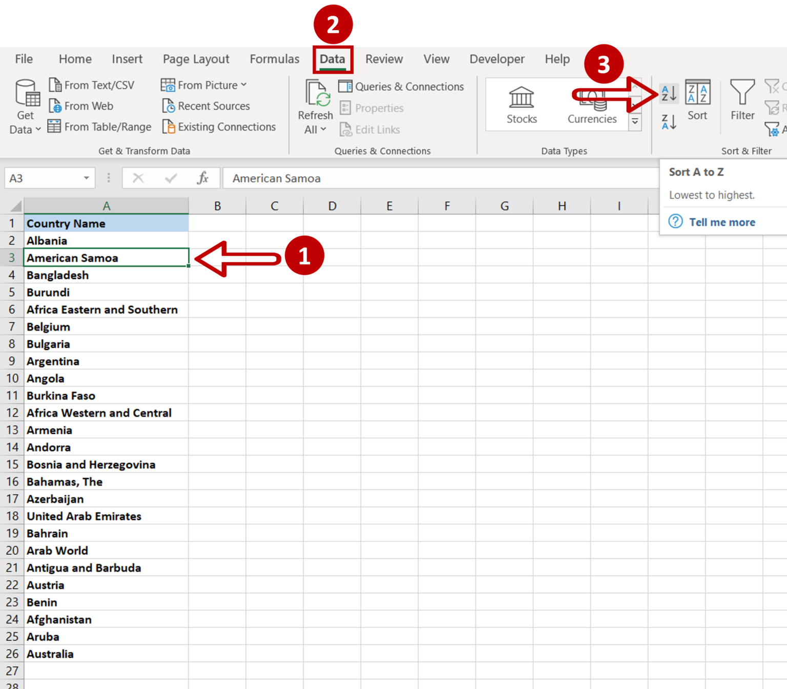 How To Sort A Column Alphabetically In Excel | SpreadCheaters