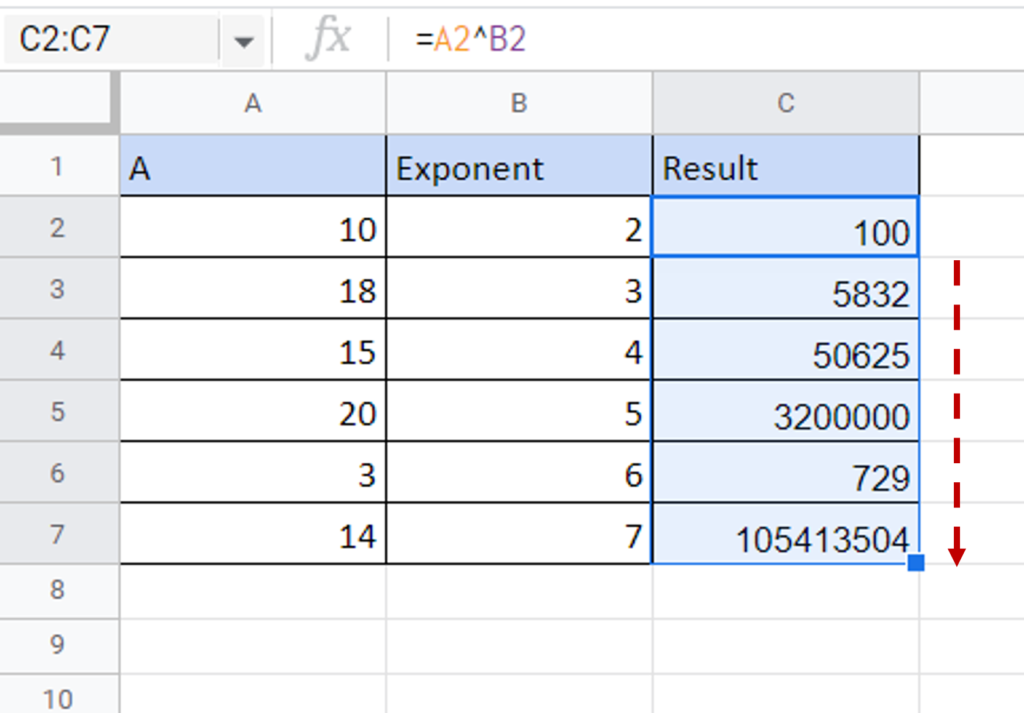 How To Do Exponents In Google Sheets | SpreadCheaters