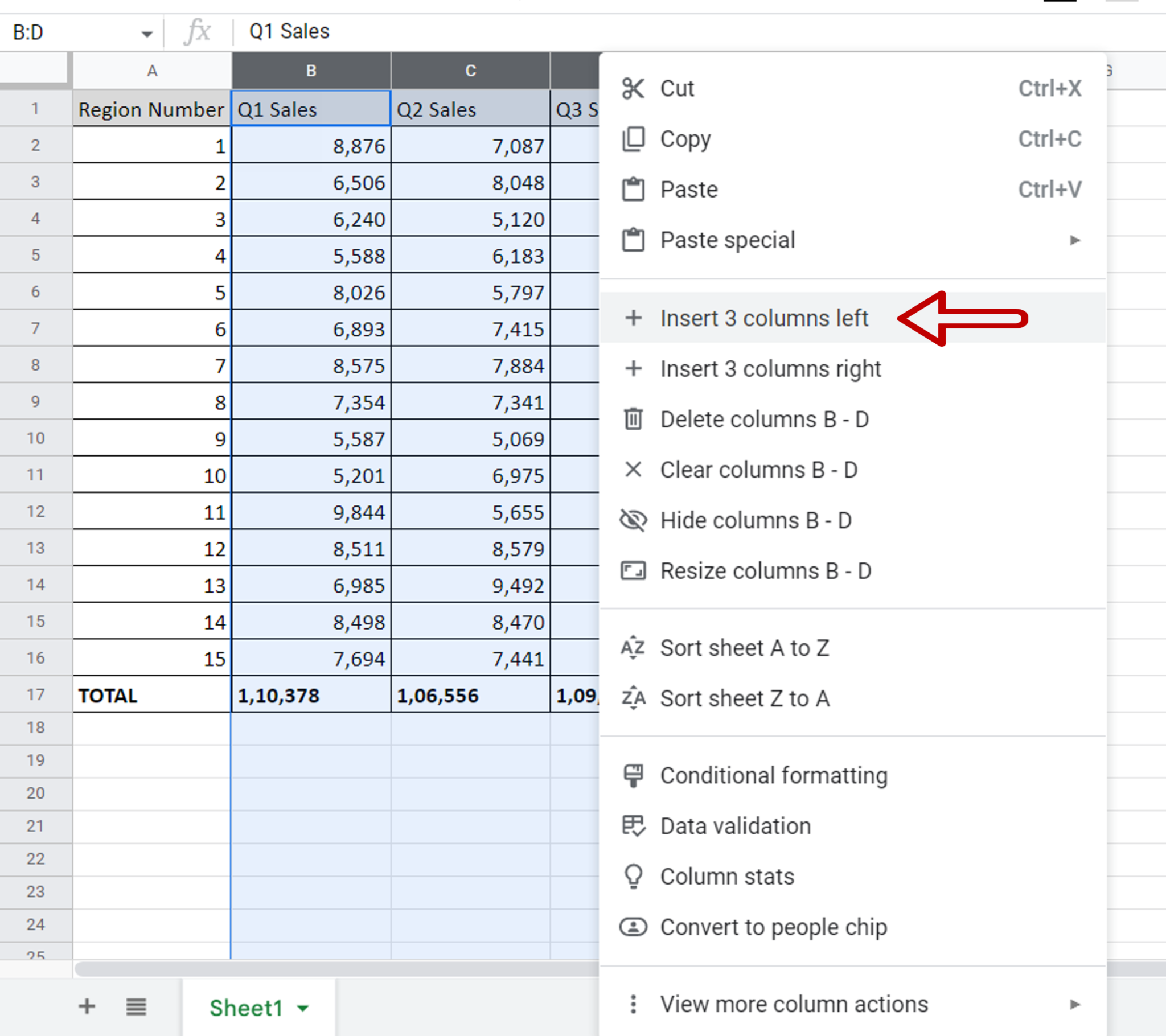 How To Insert Multiple Columns In Google Sheets | SpreadCheaters