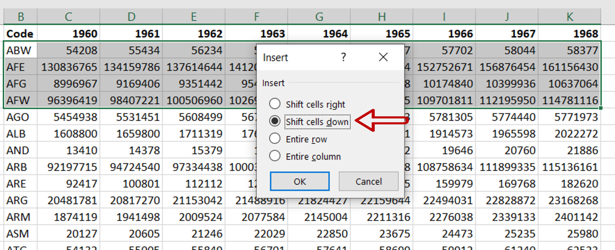 How To Move Rows Down In Excel | SpreadCheaters