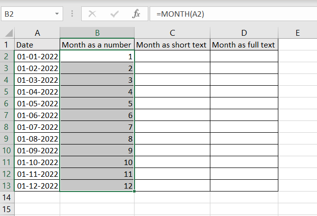 How To Pull The Month From Date In Excel | SpreadCheaters