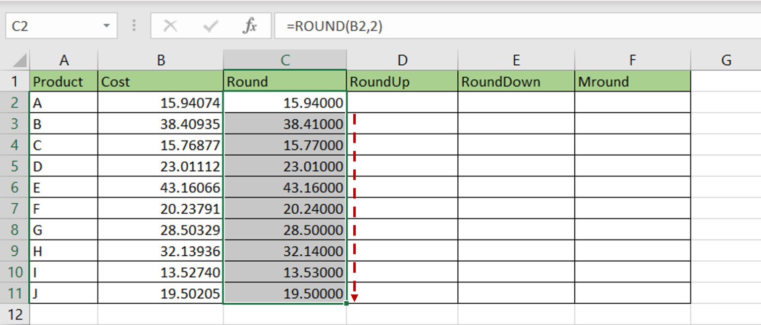 How To Round To The Nearest Hundredth In Excel | SpreadCheaters