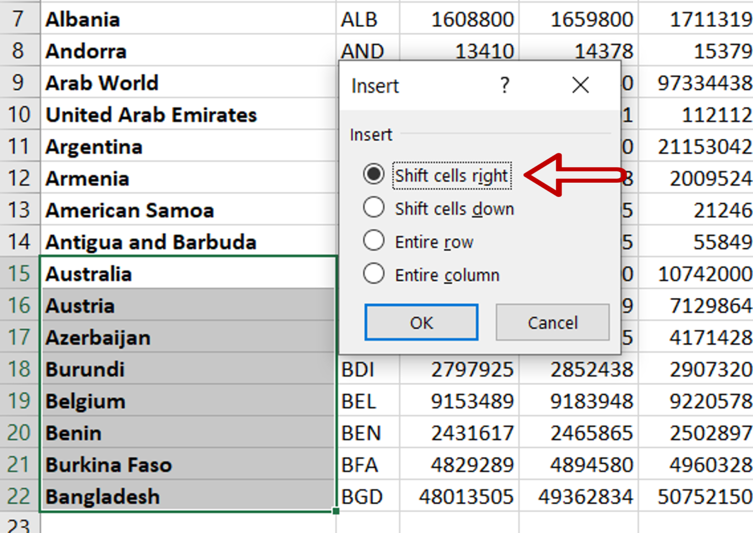 How To Shift Cells In Excel | SpreadCheaters