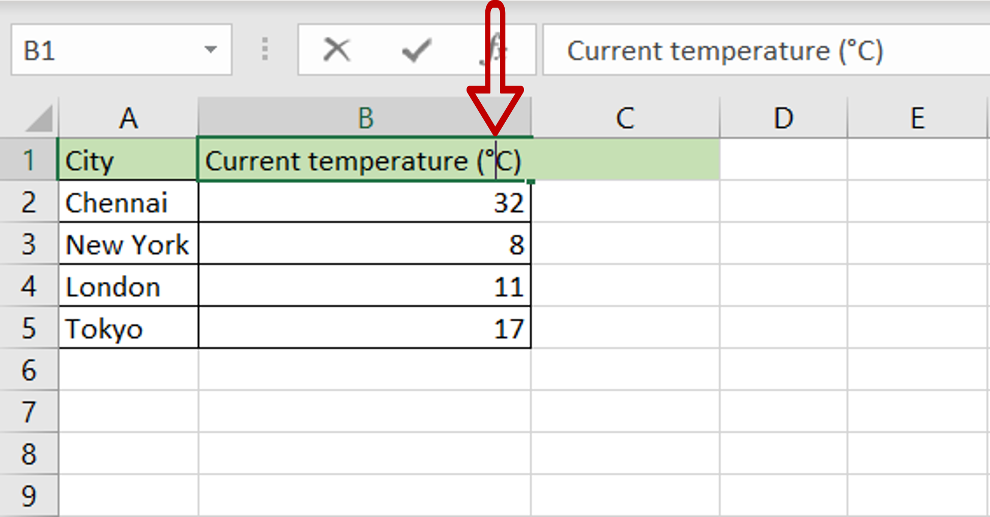 How To Add Degree Symbol In Excel | SpreadCheaters