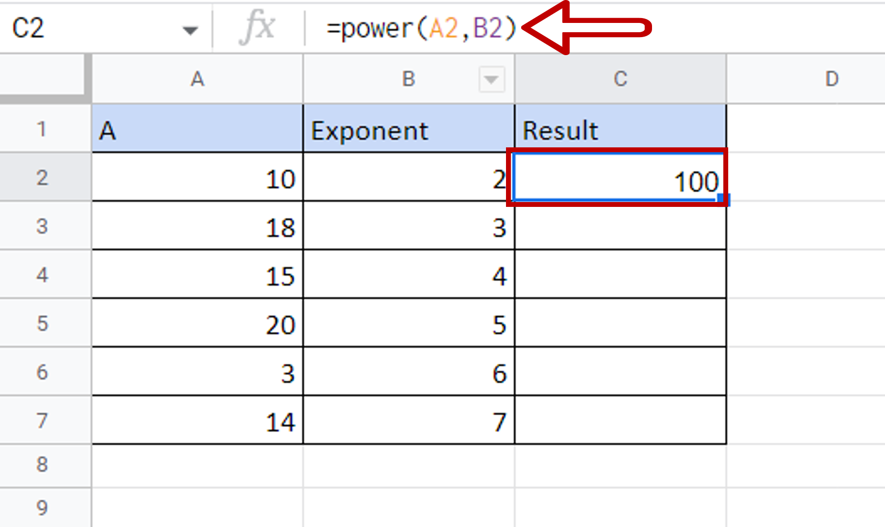 How To Do Exponents In Google Sheets | SpreadCheaters