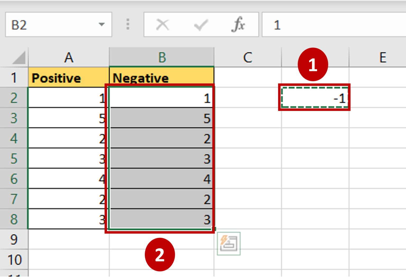 How To Make A Column Negative In Excel | Spreadcheaters