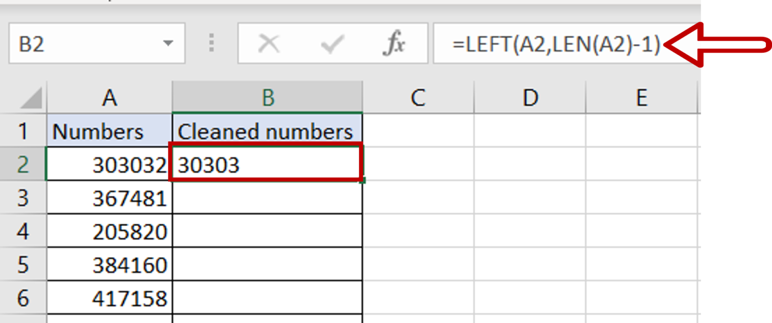 How To Remove The Last Digit In Excel | SpreadCheaters