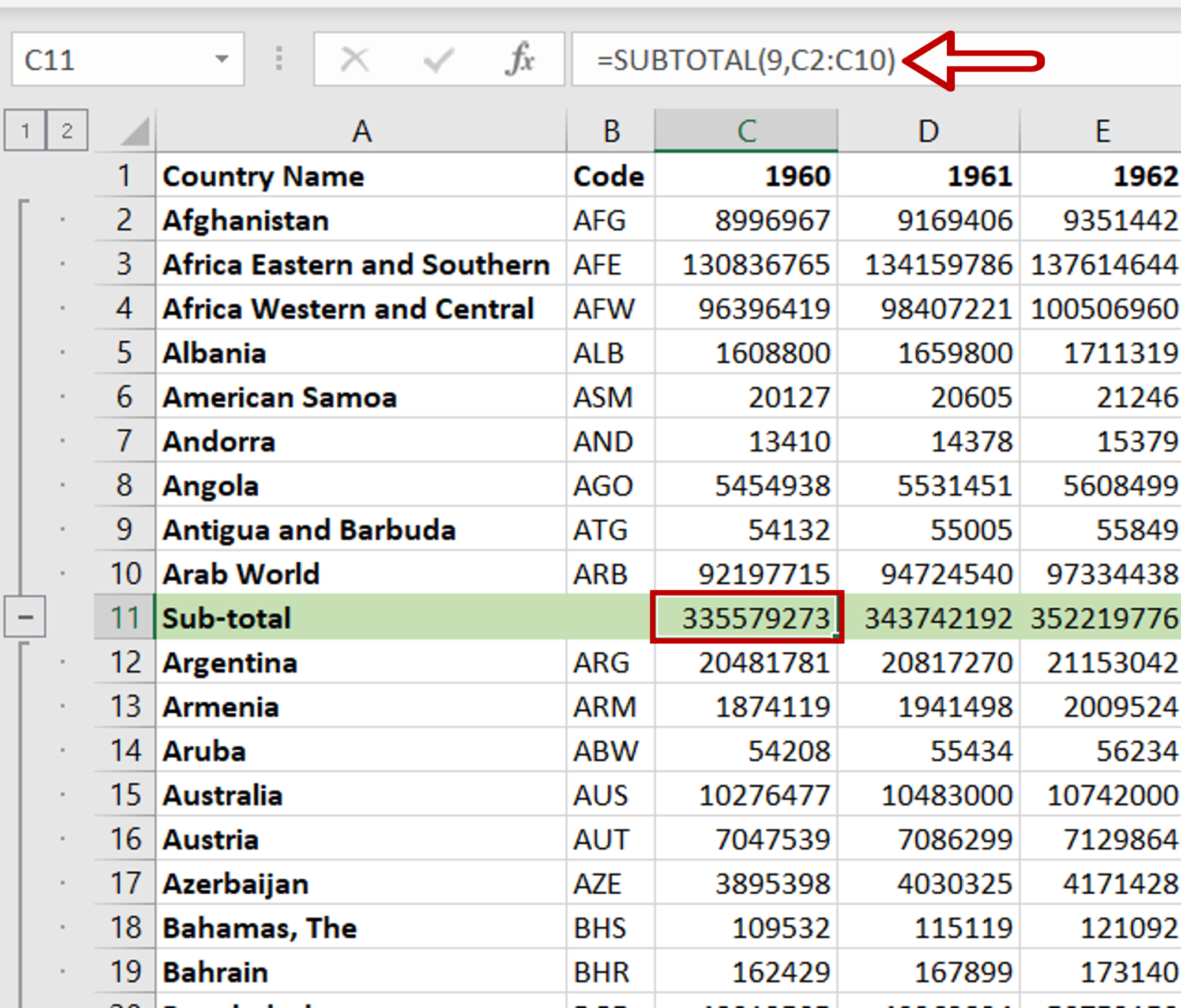 How To Sum Subtotals In Excel | SpreadCheaters
