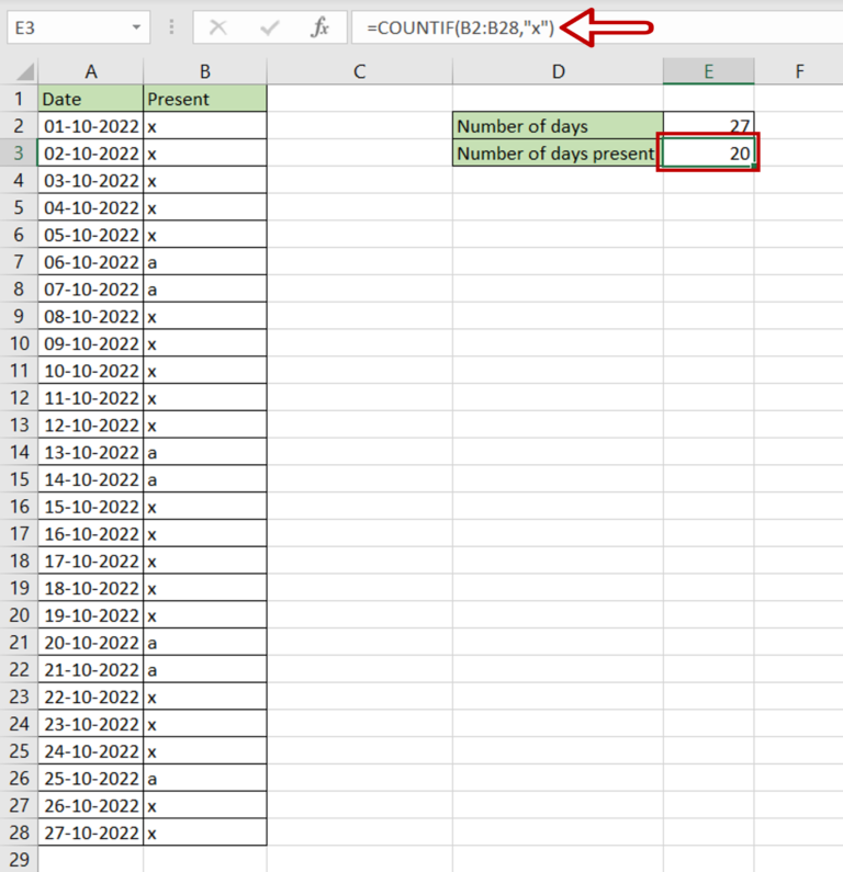 How To Count X In Excel Spreadcheaters