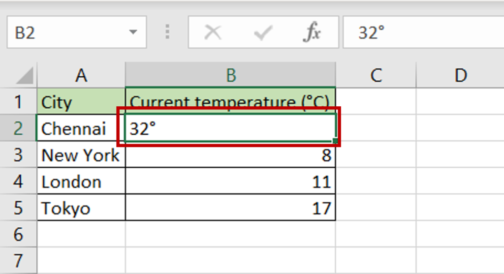 How To Add Degree Symbol In Excel | SpreadCheaters