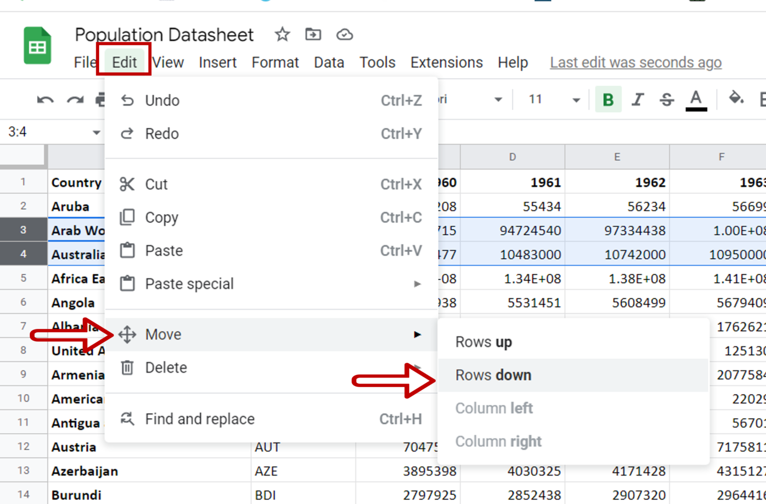 How To Move Rows In Google Sheets | SpreadCheaters