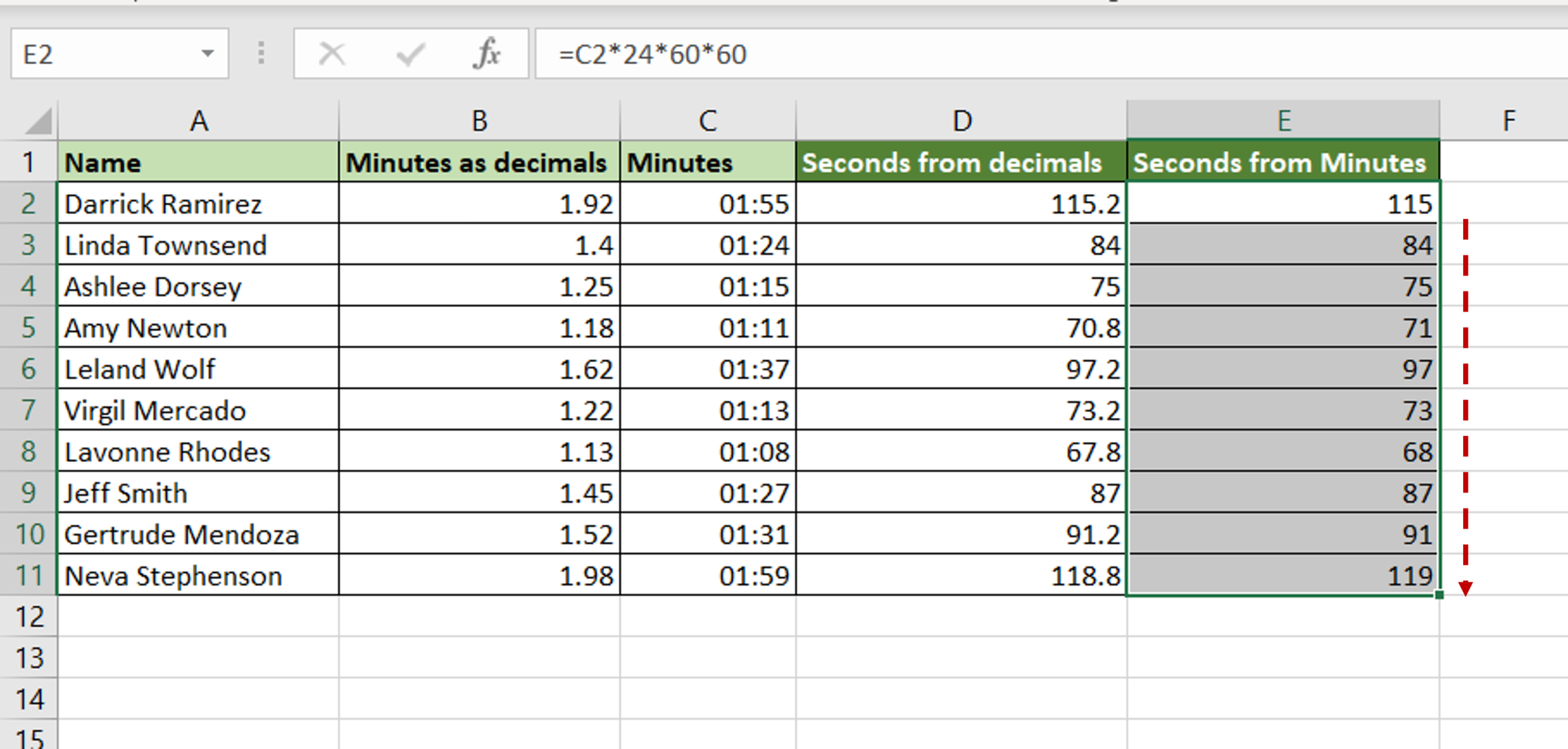 How To Convert Minutes To Seconds In Excel | SpreadCheaters
