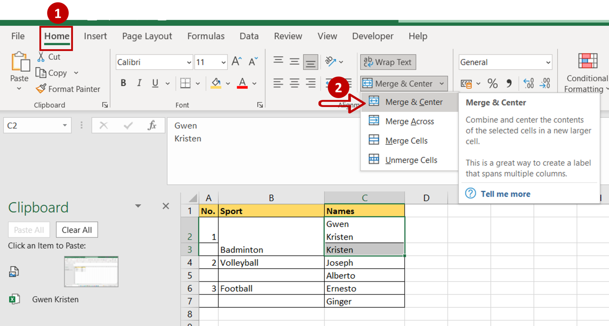 How To Merge Two Rows In Excel | SpreadCheaters