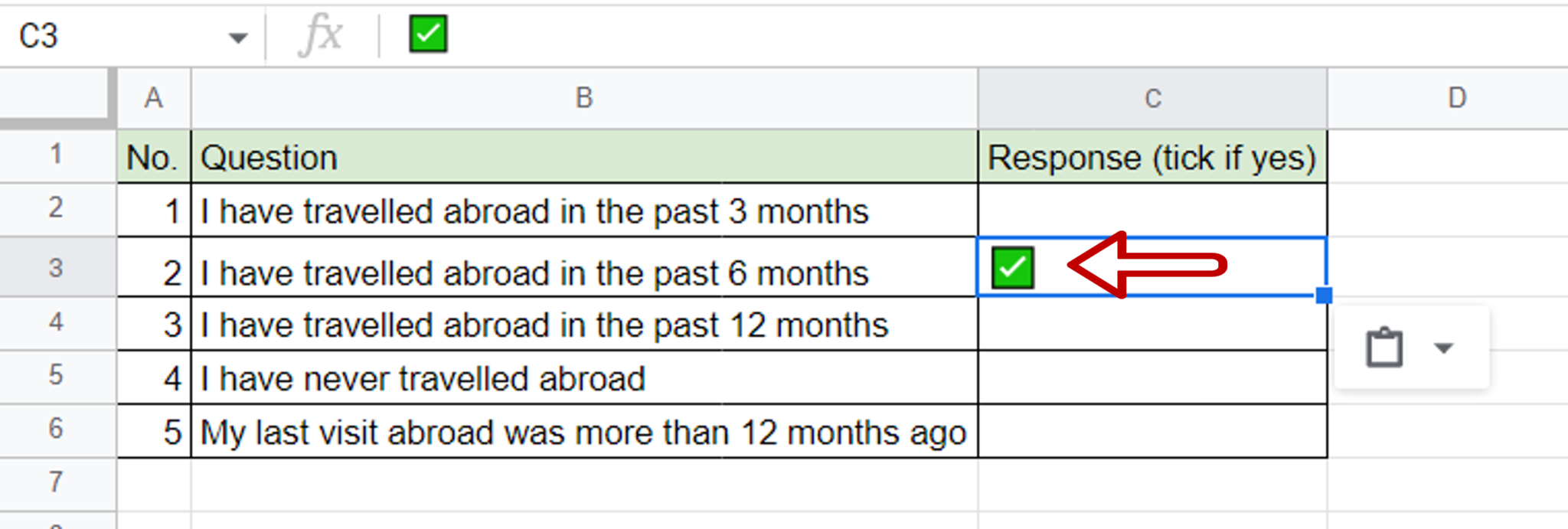 How To Add A Checkmark In Google Sheets SpreadCheaters How To Add A Checkmark In Google Sheets SpreadCheaters