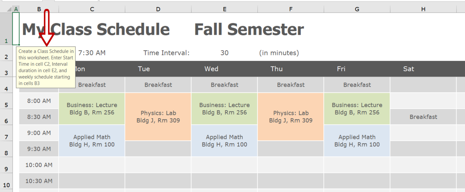 How To Make A Schedule In Excel | SpreadCheaters