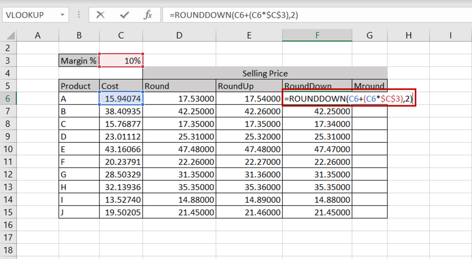How To Round A Formula Result In Excel | SpreadCheaters