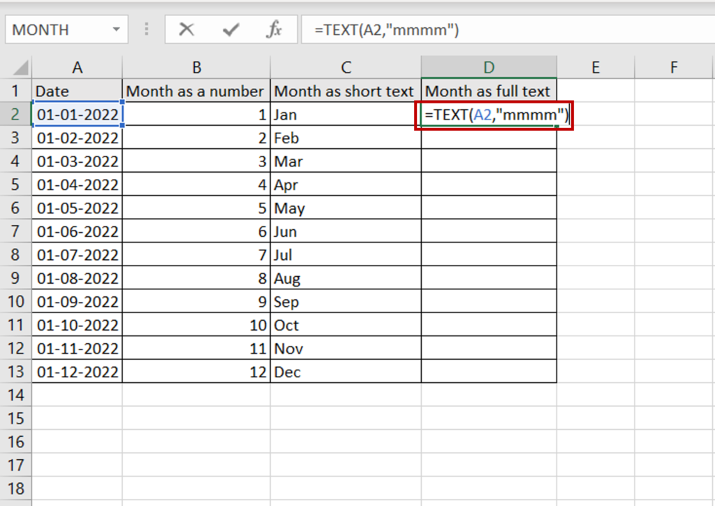 How To Pull The Month From Date In Excel SpreadCheaters How To Pull The Month From Date In Excel SpreadCheaters