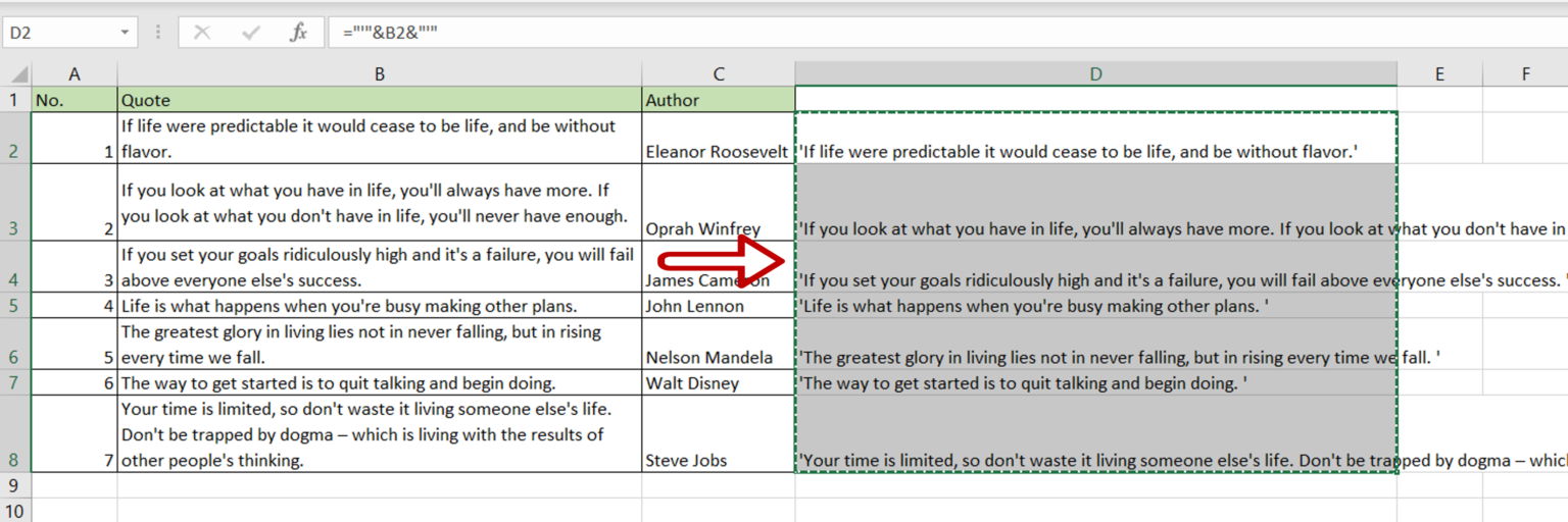 How To Add Single Quotes In Excel | SpreadCheaters