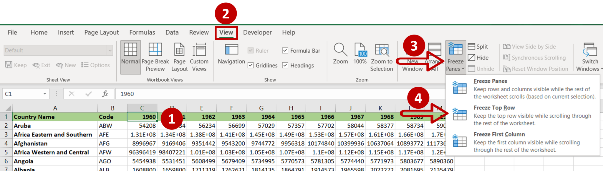 How To Anchor A Row In Excel | SpreadCheaters